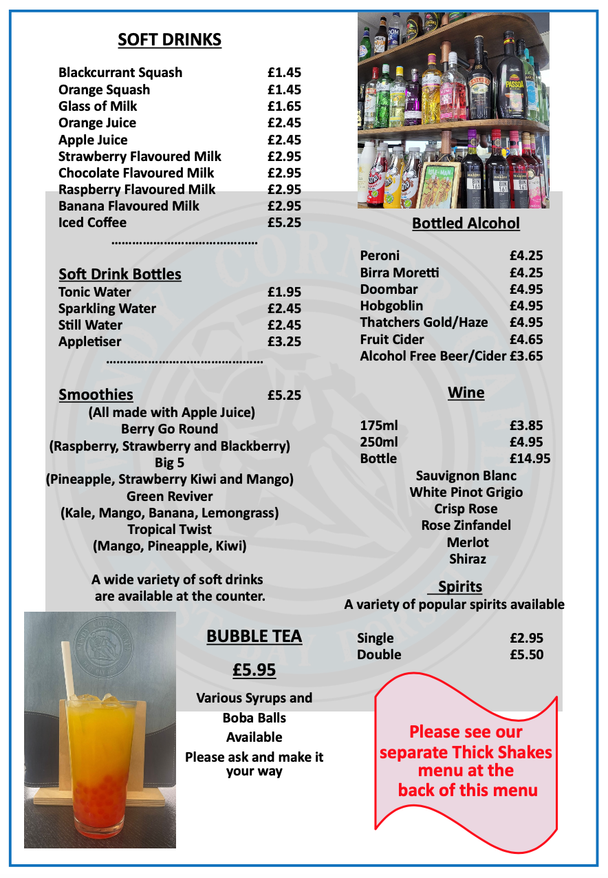 Windy Corner Cafe - West Bay | Menu